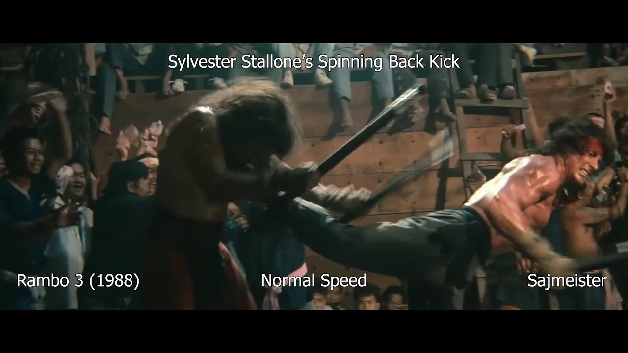 Sylvester Stallone's Spinning Back Kick - YouTube