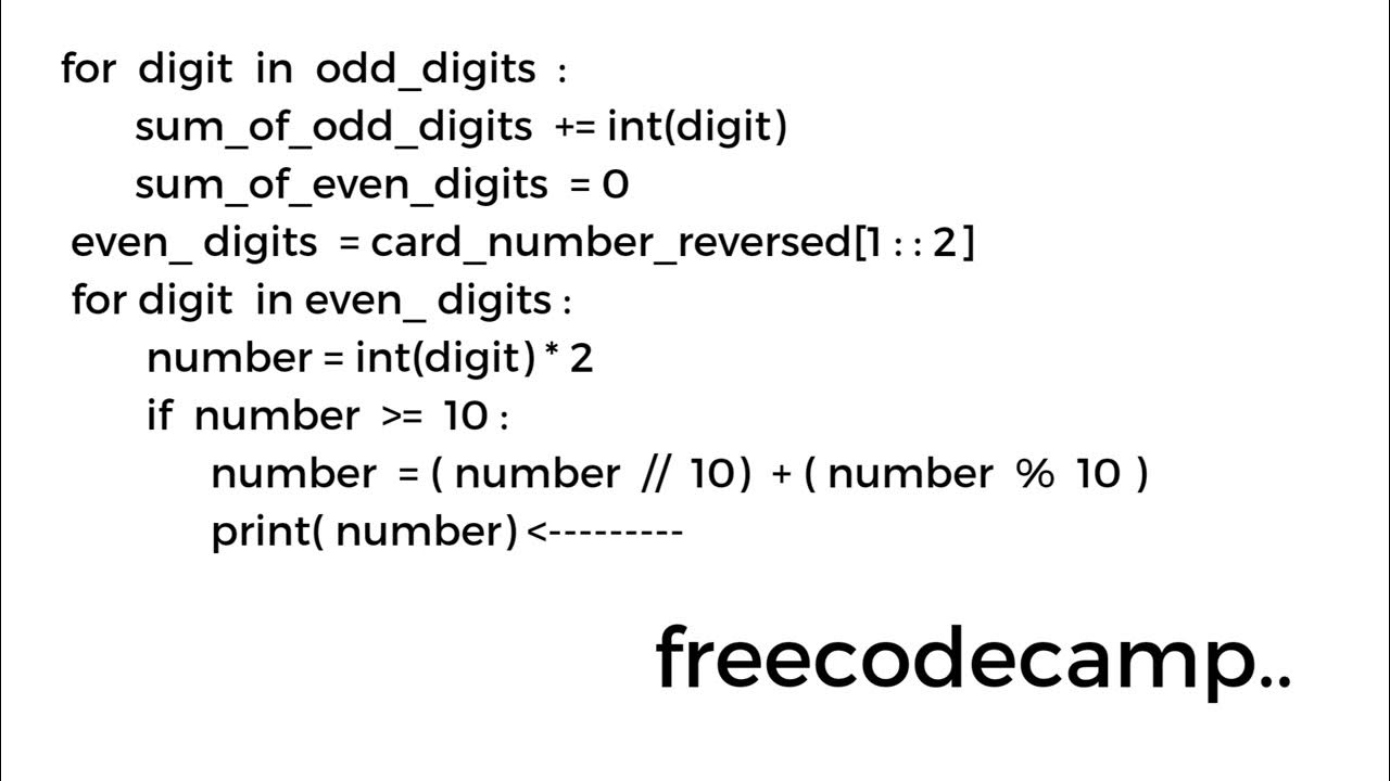 lmplementing the Luhn Algorithm | Python Beta Certification | Step 29 - YouTube