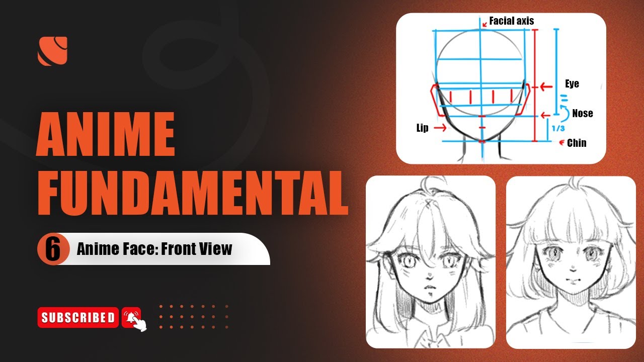 How to draw Anime Faces: FRONT VIEW | #6 Anime Fundamental - YouTube