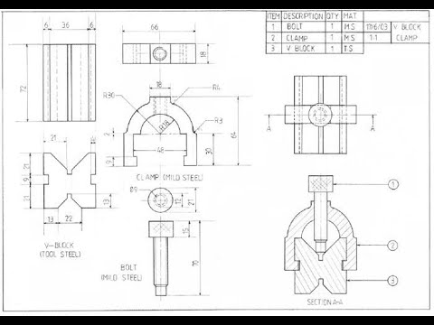 V-Block Clamp AutoCAD 3D Drawing - Arabic - YouTube
