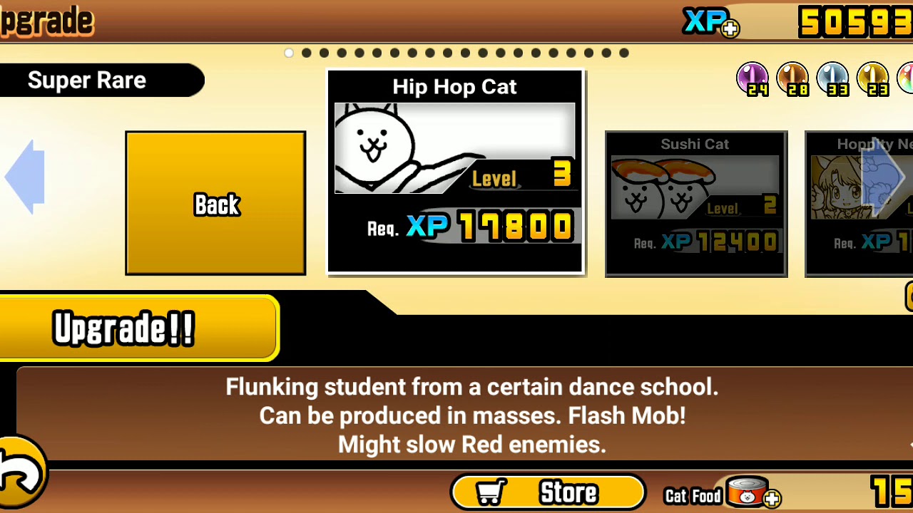 Evolving surfer cat to 3 Evolve the Battle cats - YouTube