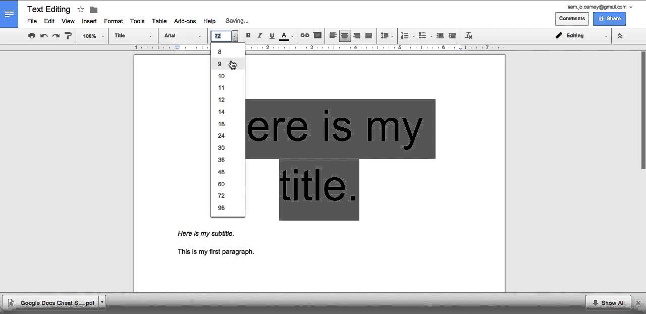 Google Docs: Editing Text - YouTube