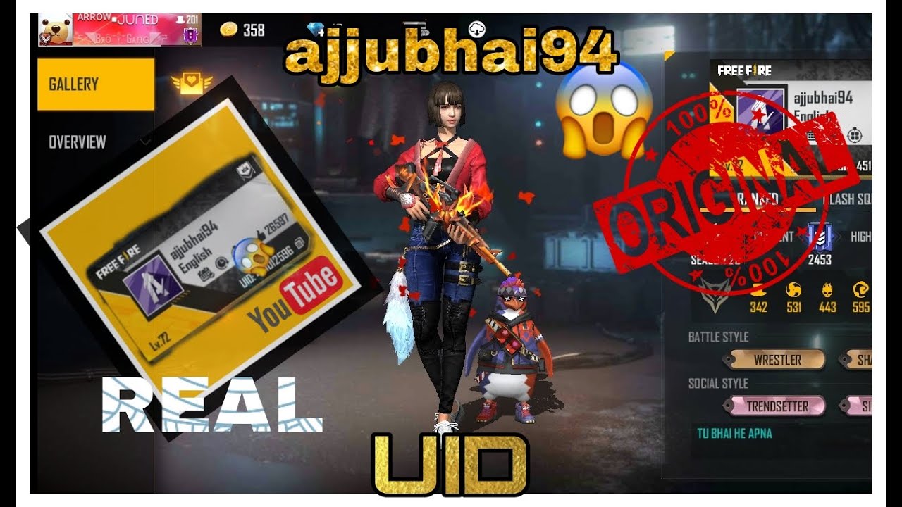 Ajju Bhai 94 UID | Free Fire | ajjubhai94 | ajjubhai94uid | Junaid 69 ...