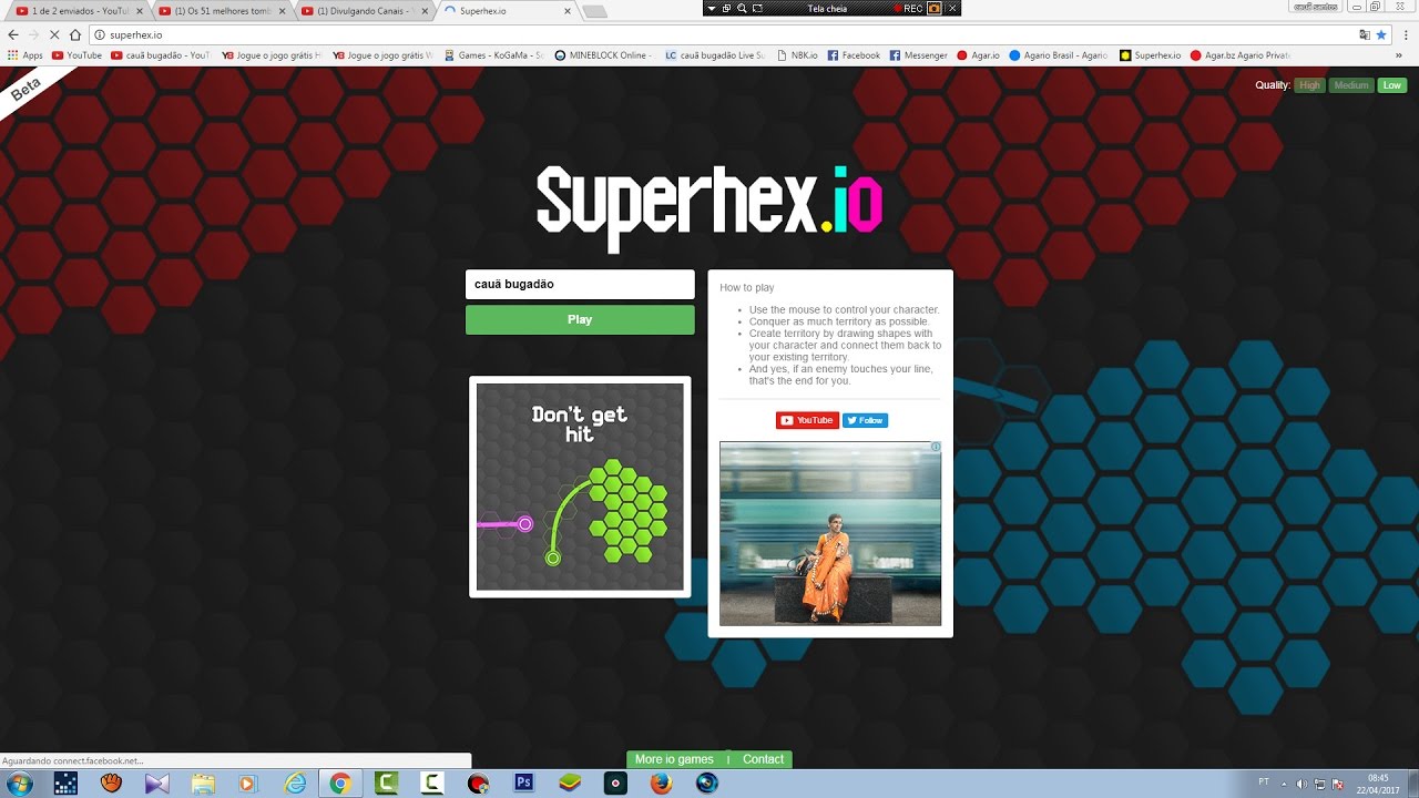 jogando superhex.io - YouTube
