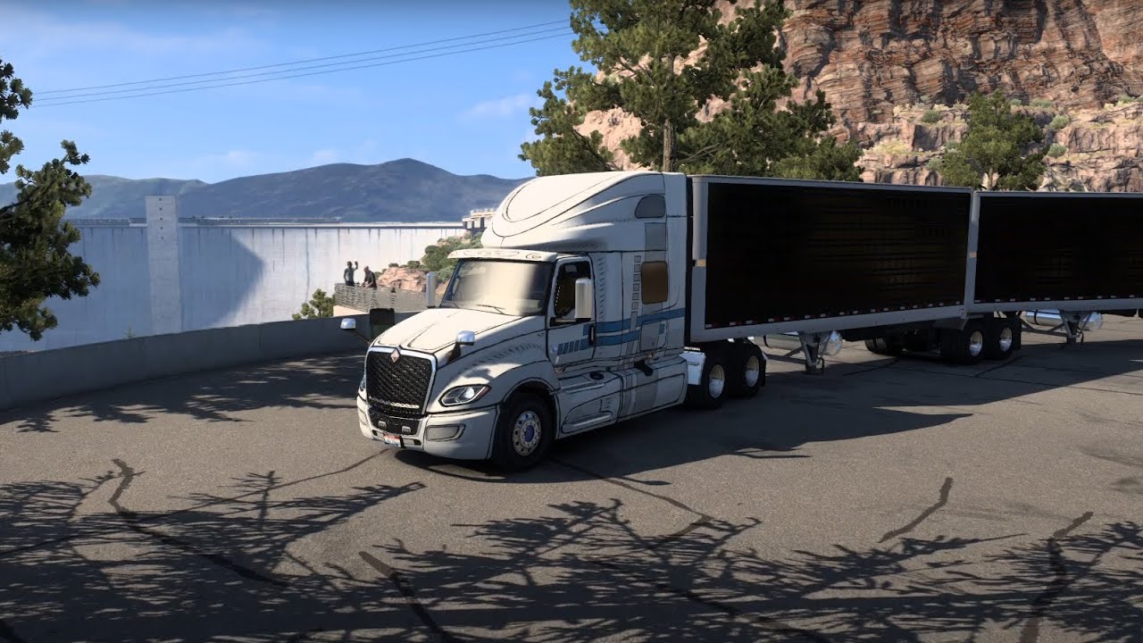 AMERICAN TRUCK SIMULATOR • International LT 515HP + B-Double Reefer ~ Vernal - Casper - YouTube