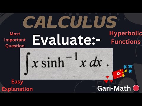 Evaluate :- integrate x*sinh^(-1) x dx || #hyperbolicfunctions# ...