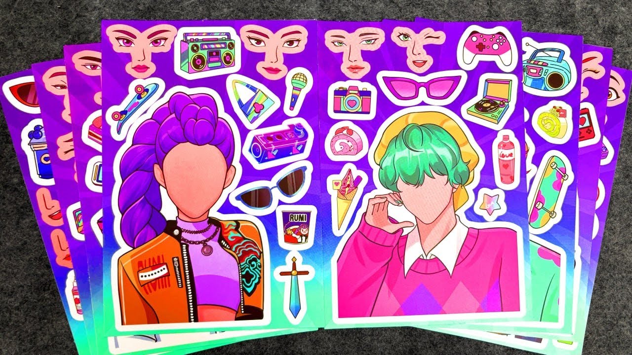 KPOP DEMON HUNTERS – SWEET FAMILY of HUNTRIX & SAJA BOYS | Sticker Book ...