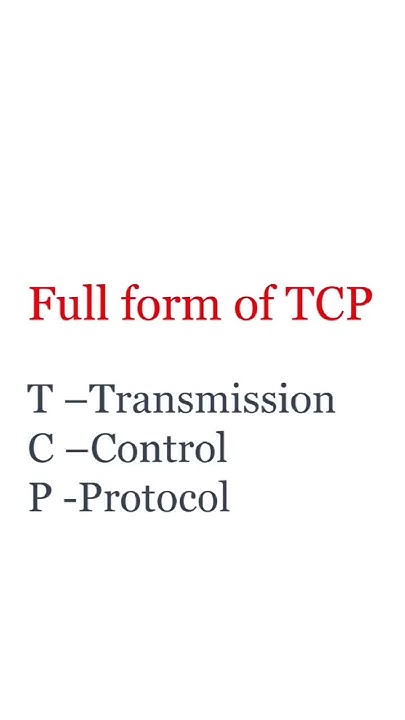 Full Form Of TCP/TCP Ka Full Form - YouTube