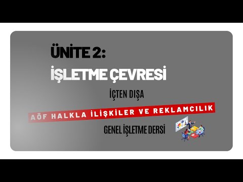 Ünite 2: İşletme Çevresi / İçten Dışa I AÖF Genel İşletme Ders Özetleri