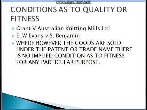 IMPLIED CONDITIONS ( CONDITIONS AND WARRANTIES ) BUSINESS LAW - YouTube