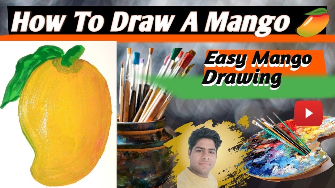 How To Draw A Mango || Mango painting || Mango drawing || Easy step by ...
