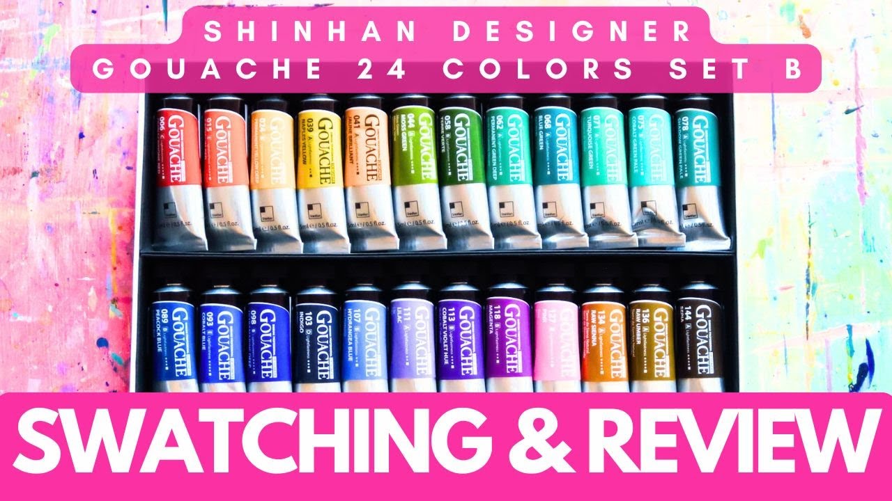 🎨 Unboxing & Reviewing ShinHan Designer Gouache 🎨 - YouTube