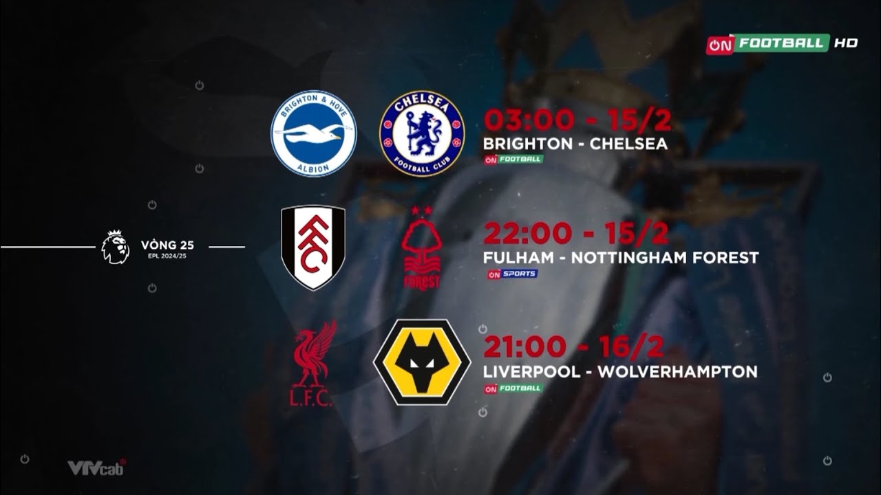 ON FOOTBALL & ON SPORTS | BHA VS CHE, FUL VS NFO, LIV VS WOL (03:00 ...