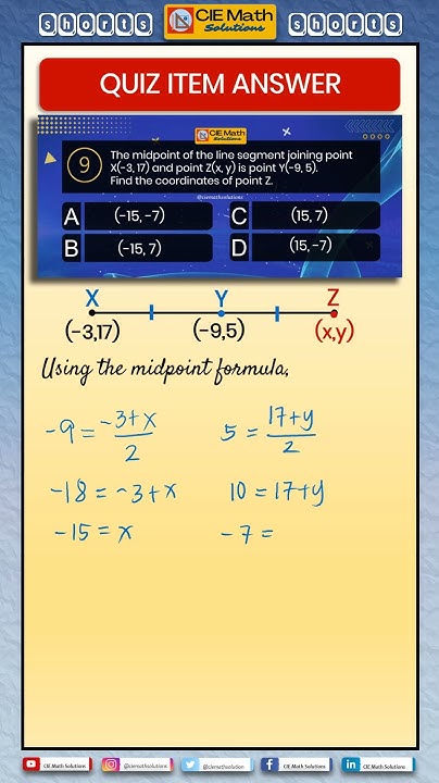 Math QUIZ 💯on the Midpoint Formula [Fully Solved - Part 5] |Midpoint of ...