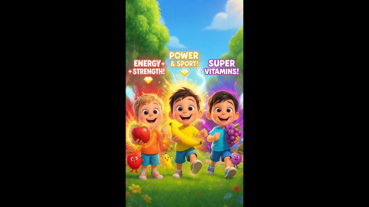 3 Super Fruits! Energy • Power • Speed! 🍎🍌🍇 Kids' Magic Fruit Song 🎶 ...