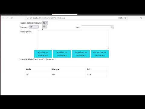 php vidéo 40 : PHP/Mysql - TP Opérations CRUD - YouTube