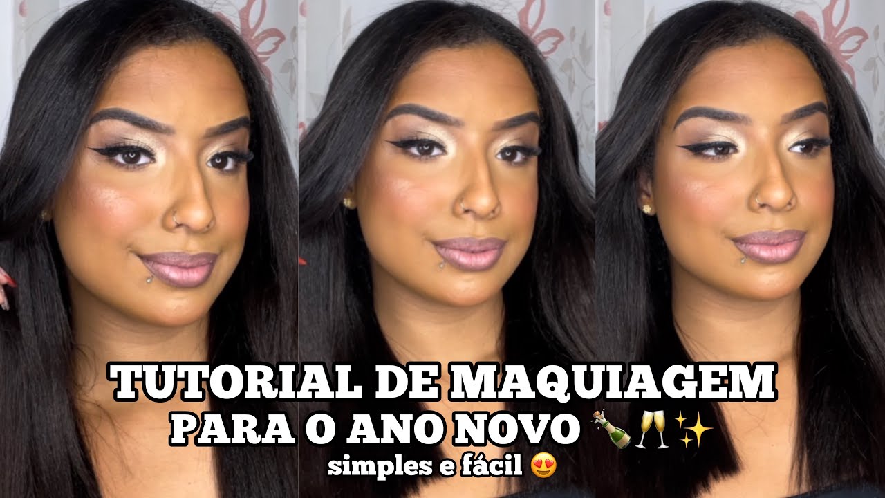TUTORIAL DE MAKE PARA O ANO NOVO - simples e fácil 🤍🥂 - YouTube