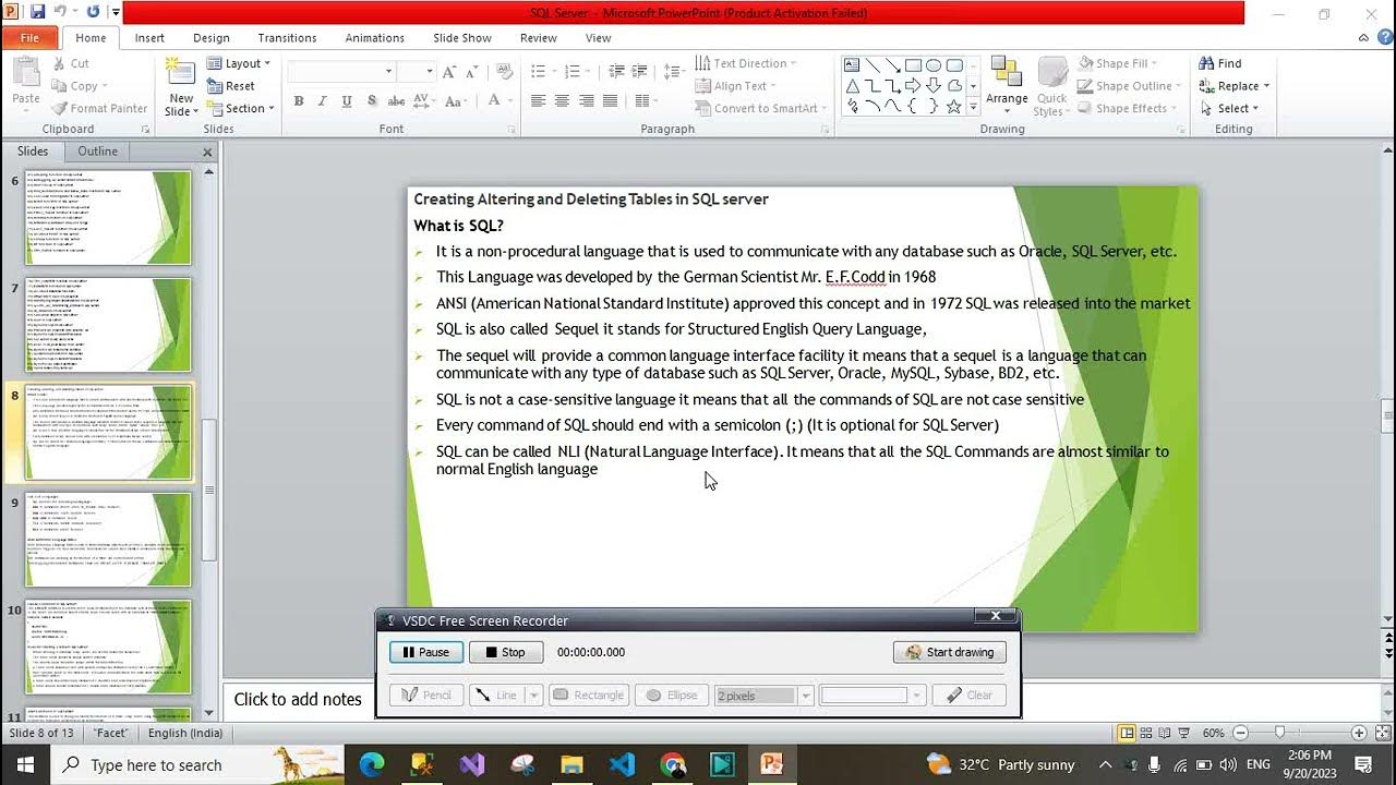 Part-2) Creating Altering and Deleting Table in SQL server in Hindi|sql server tutorial for ...