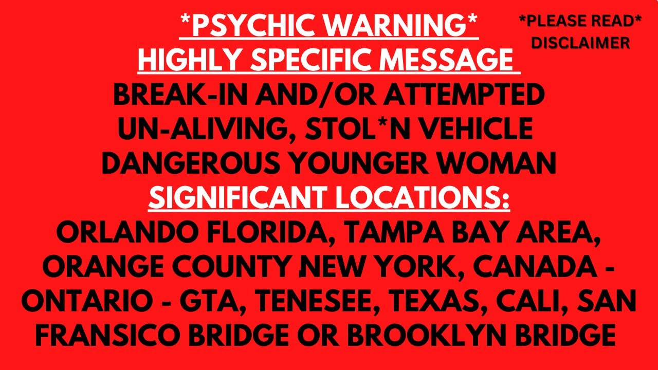 ⚠️PSYCHIC PREDICTION/WARNING | HOPING THIS GETS TO THE RIGHT PEOPLE ...
