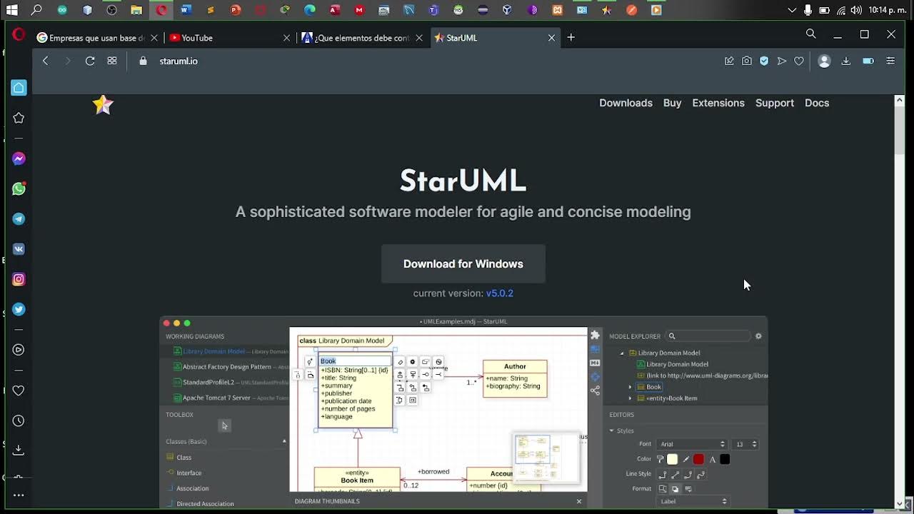 Programas para diseñar Diagramas UML (StarUML) - YouTube
