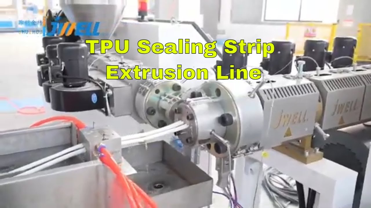 TPU Sealing Strip Extrusion Line - YouTube
