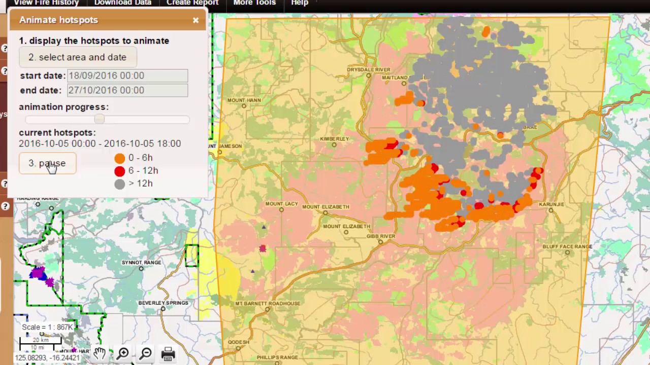 Animating fire hot-spots in NAFI - YouTube