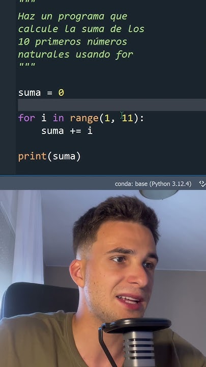 Suma los Primeros 10 Números Naturales Usando 'for' en Python 🔢🐍 - YouTube