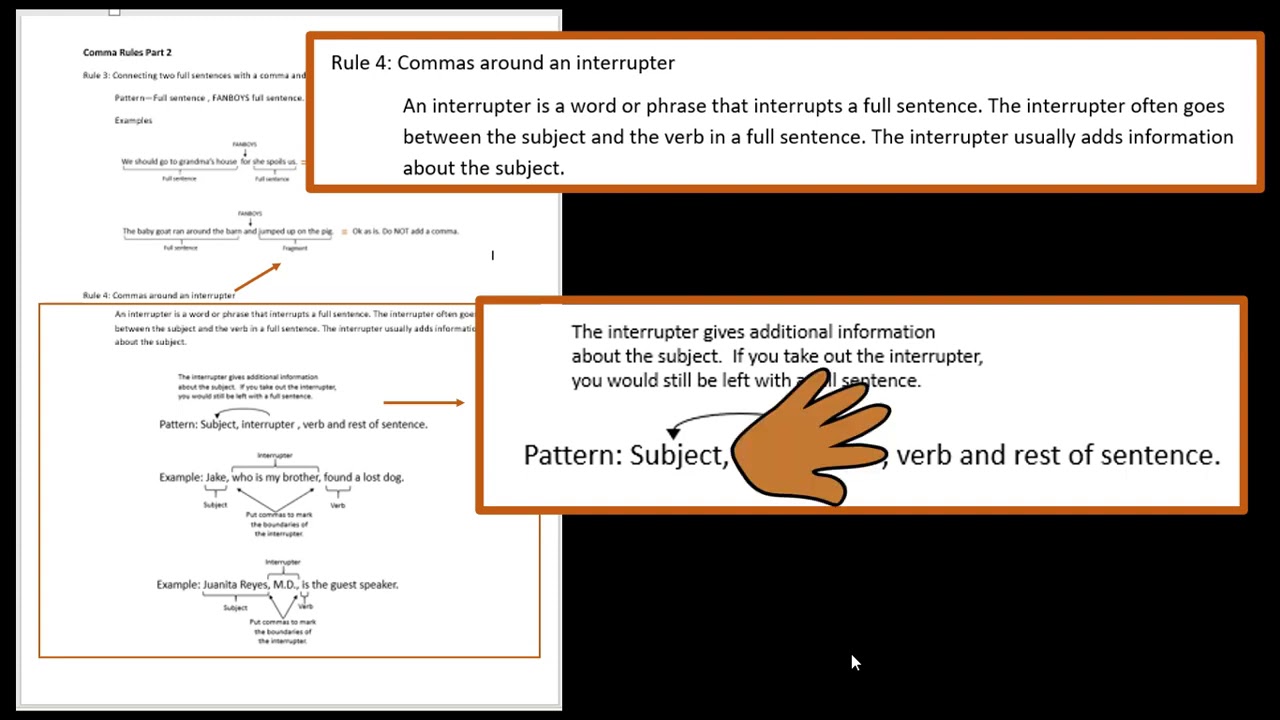 Comma Rules Part 2 FANBOYS and Interrupters - YouTube