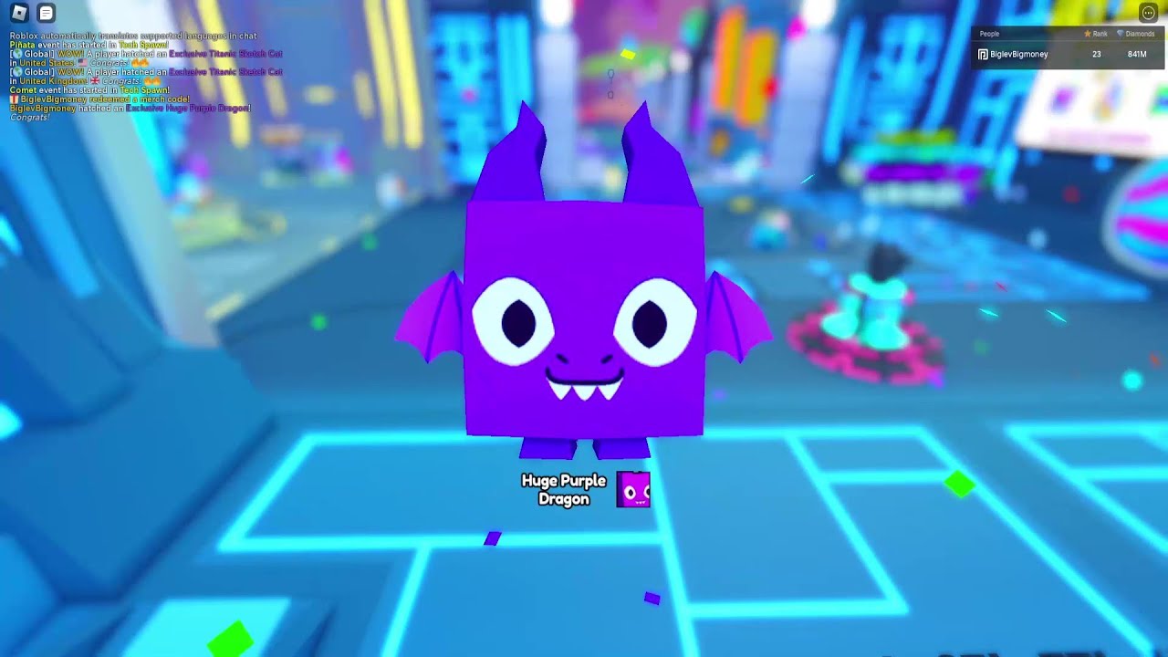 HATCHING HUGE PURPLE DRAGON (PET SIM 99) - YouTube