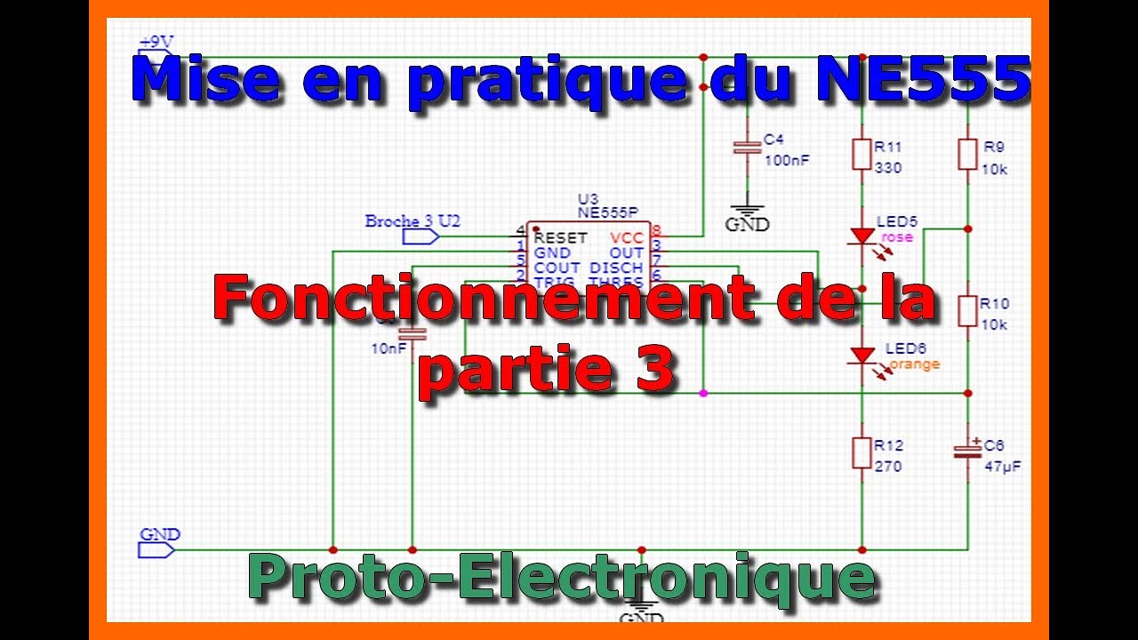 Mise en application du NE555 fonctionnement de la troisième partie ...