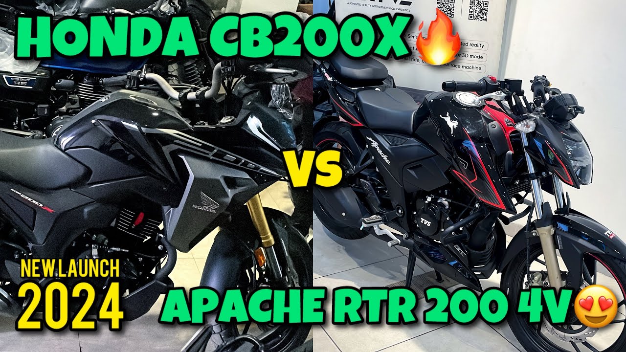 New Launch 2024 HONDA CB200X vs TVS APACHE RTR 200 4V🔥Know Which is ...