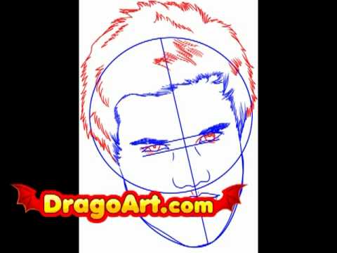 How to draw Taylor Lautner, step by step - YouTube