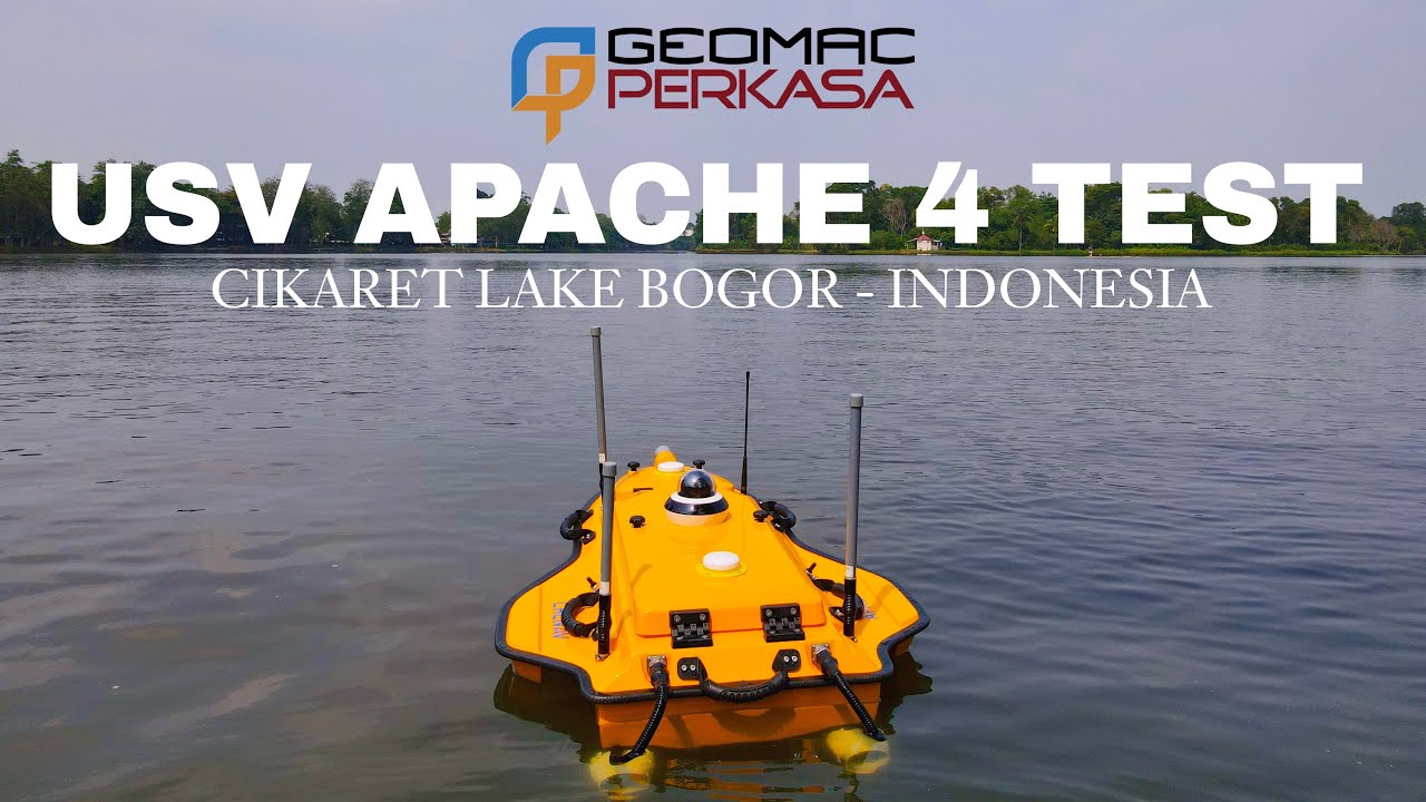CHCNAV APACHE 4 USV l Bathymetry Survey in Cikaret Lake Bogor ...