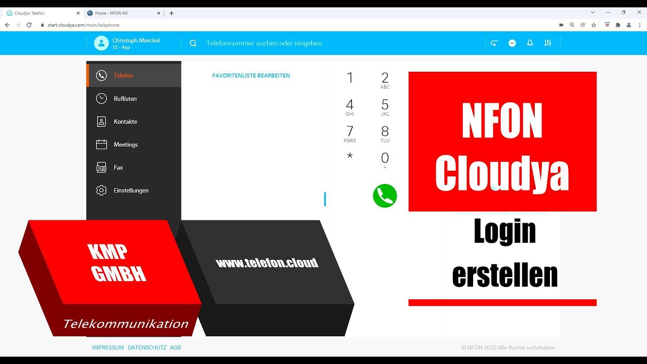 NFON Cloudya Login erstellen - YouTube