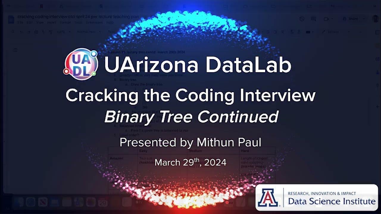 [2024 Spring] Cracking the Coding Interview - Lecture 11: Binary Tree Continued - YouTube