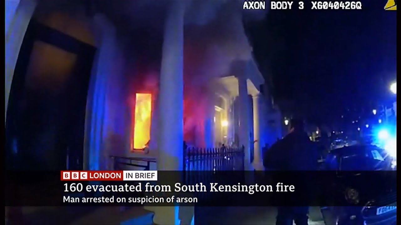 Train derailment (0 - 3m 20s) and South Kensington fire by an arsonist ...