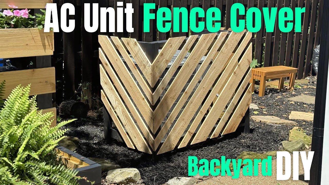 AC UNIT FENCE COVER | Hide AC with slatted fence | DIY Woodworking ...