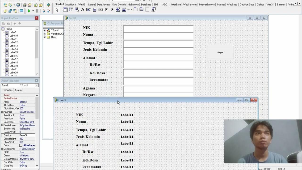 Tutorial membuat biodata KTP|Borland Delphi 7 - YouTube