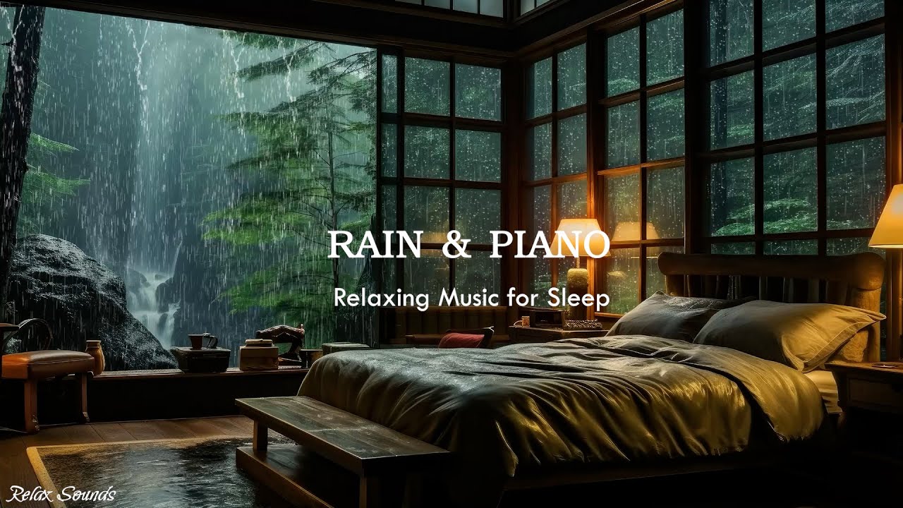 Relaxing Sleep Music with Rain Sounds - Looking the Rain Fall in the ...