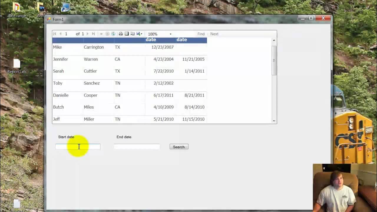 NBSC#// - Searching SQL Database Within a Date Range C# Visual Studio - YouTube