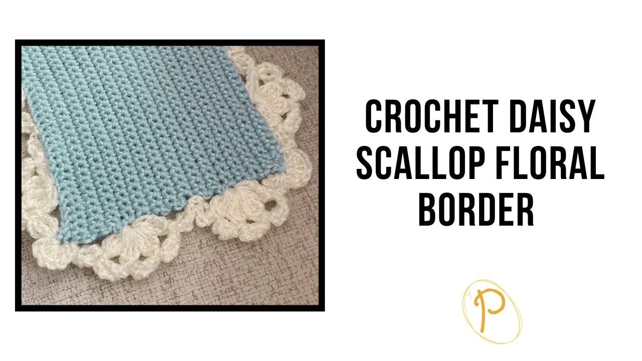 Crochet Daisy Scallop Floral Border Pattern #crochet #crochetborder ...