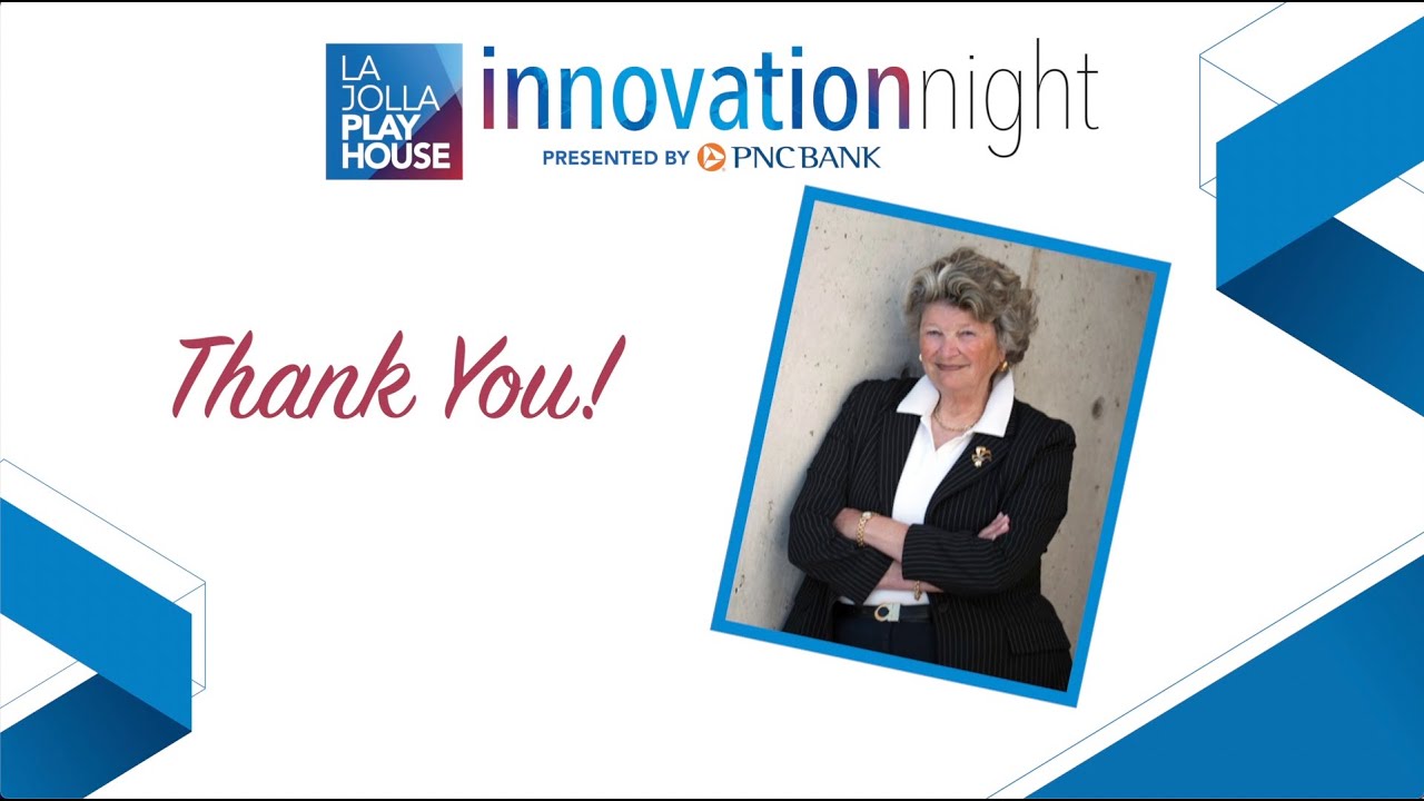 2022 La Jolla Playhouse Innovation Night Mary Walshok Says "Thank You ...