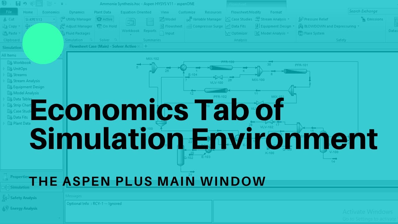 4- Economics Tab | The User Interface | Aspen Plus Tutorial - YouTube