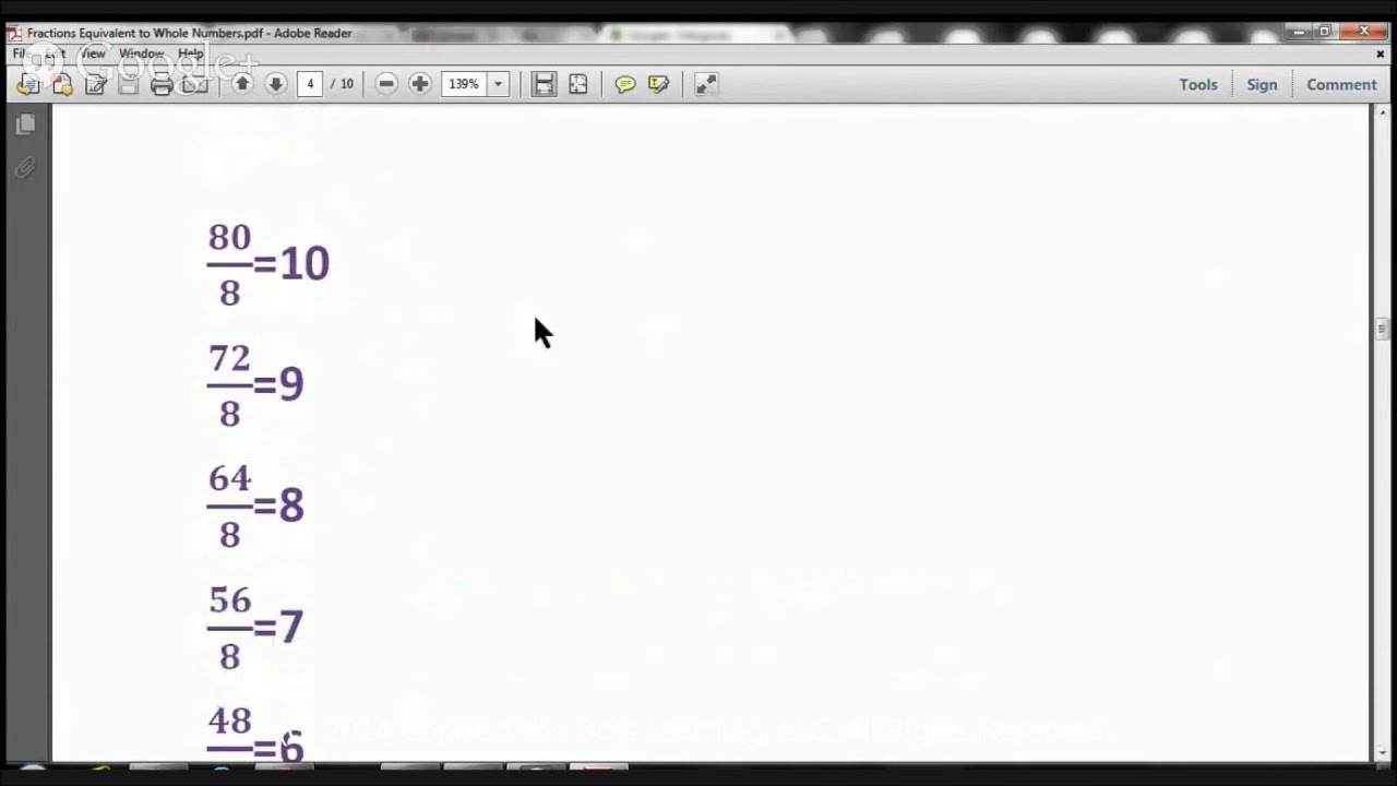 3rd Grade Fractions Equivalent to Whole Numbers Lesson 4 - YouTube