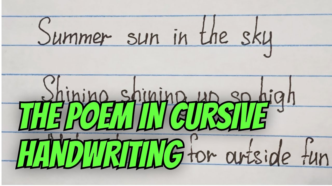 Cursive handwriting // Handwriting practice // Poem in english in ...