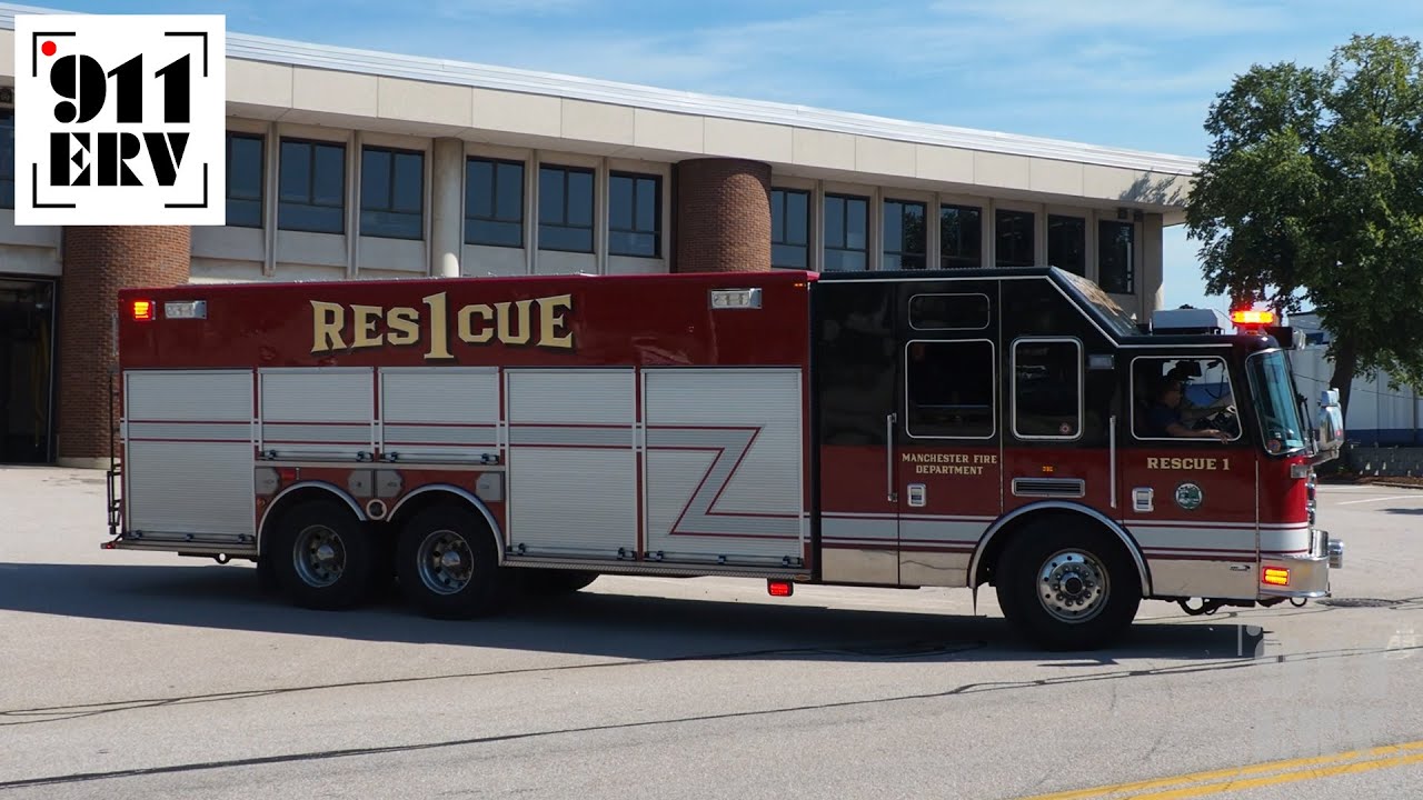 Manchester Fire Trucks Responding | Engine 11 and Rescue 1 - YouTube