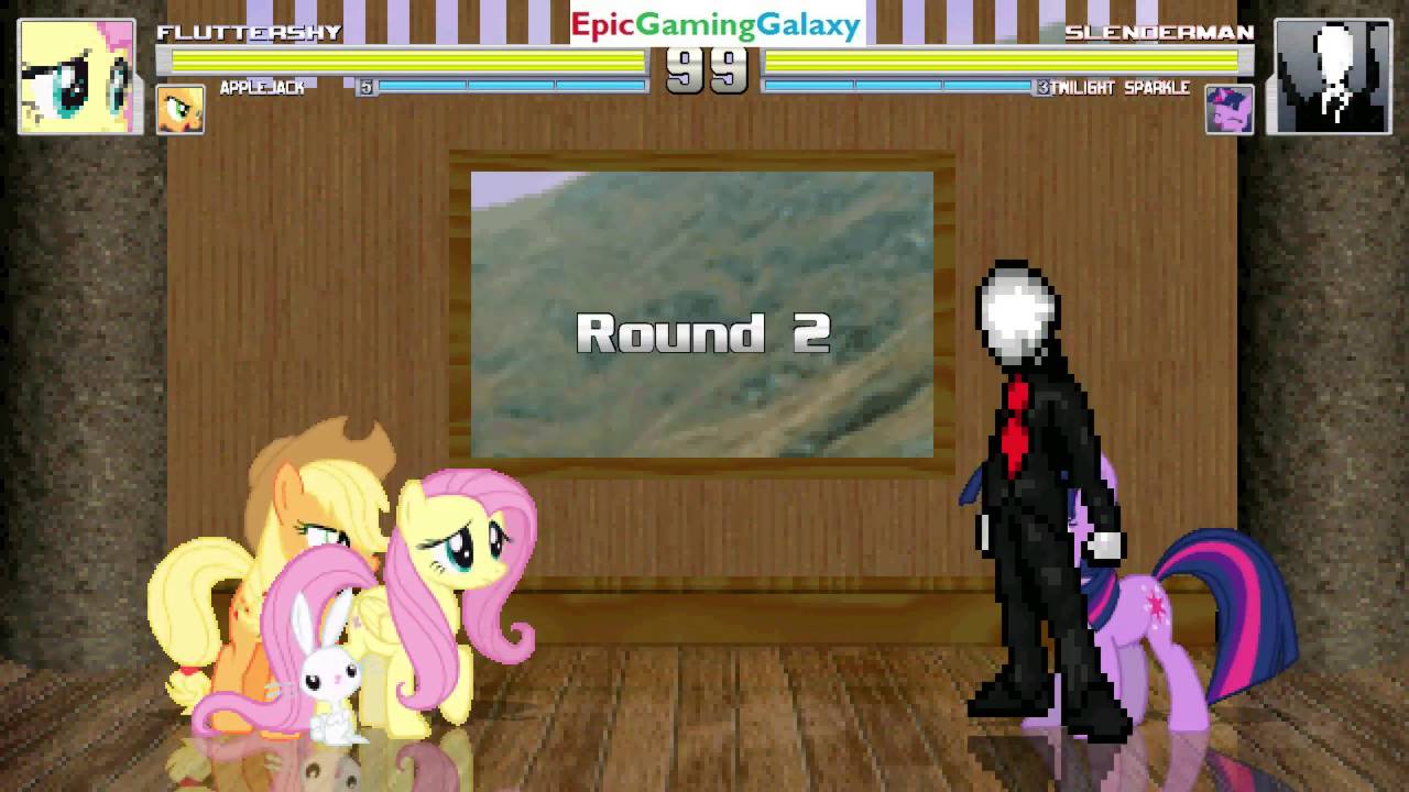 Fluttershy And Applejack VS Slender Man And Twilight Sparkle In A MUGEN ...