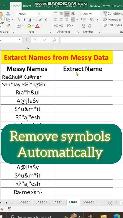 Extract Names form Messy Data - VBA tricks #shorts #excel #vba - YouTube