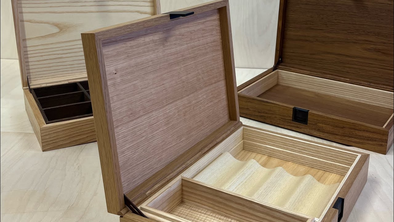 FULL BUILD VIDEO woodboxes with wooden catch and lid stops - YouTube