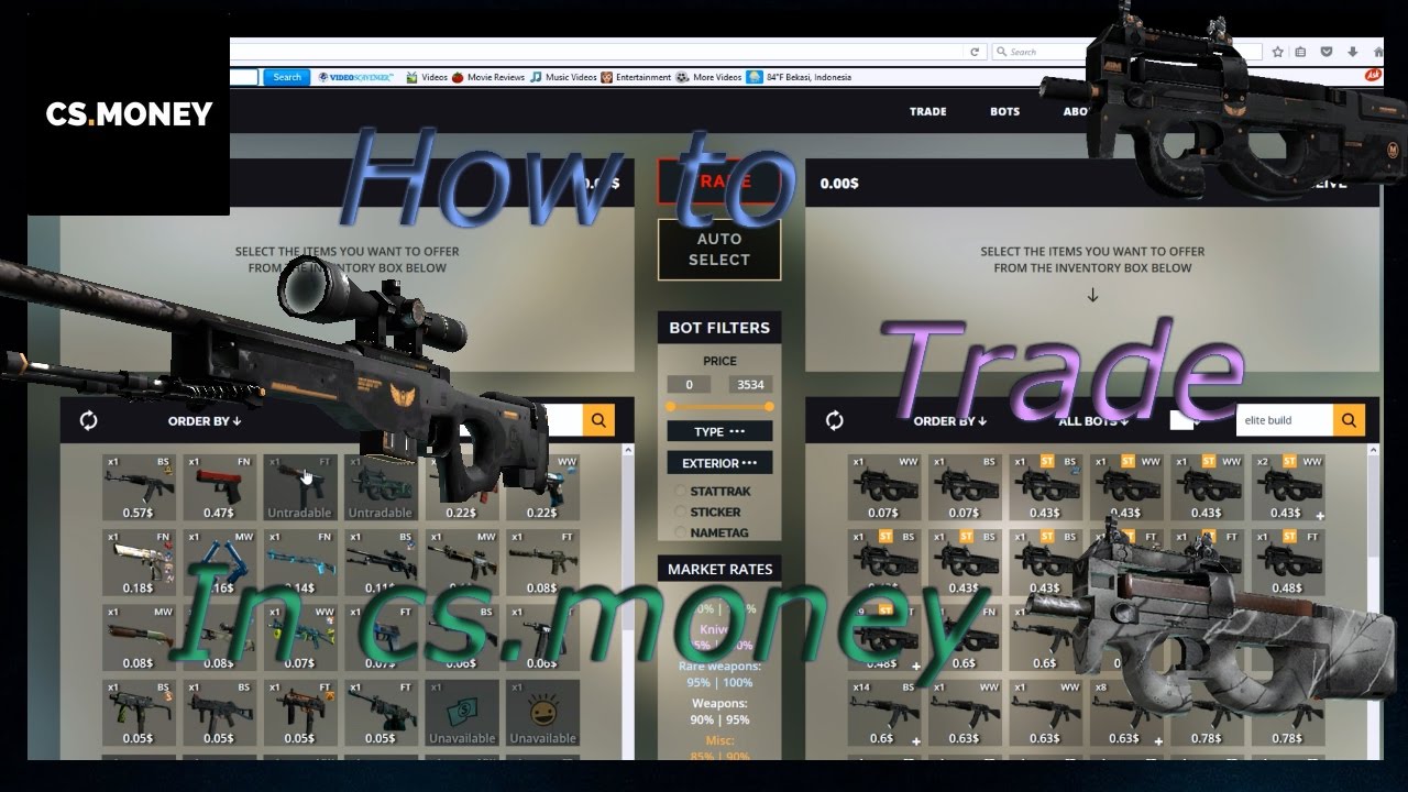 How to trade and no scam Cs.money - YouTube